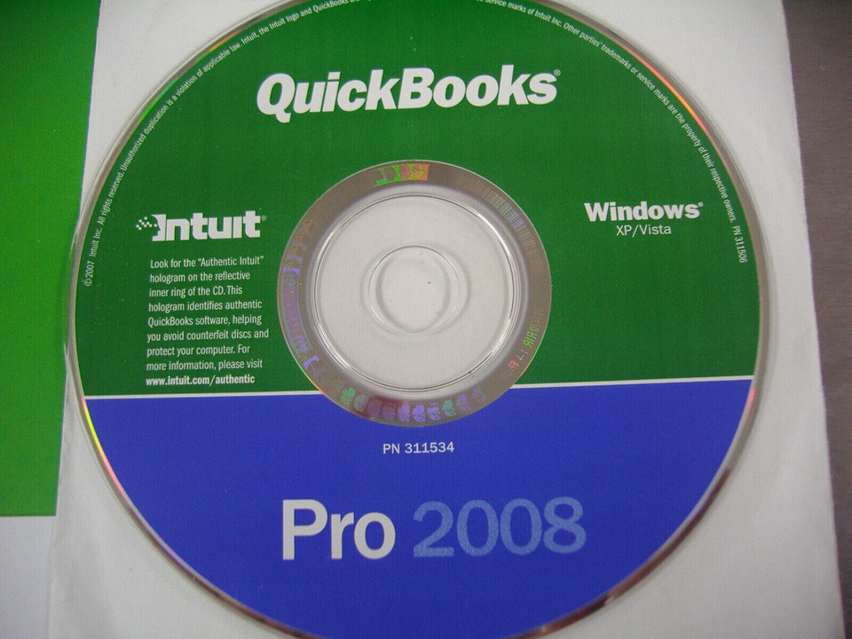 INTUIT QUICKBOOKS PRO 2008 FOR WINDOWS FULL RETAIL US VERSION =LIFETIME ...