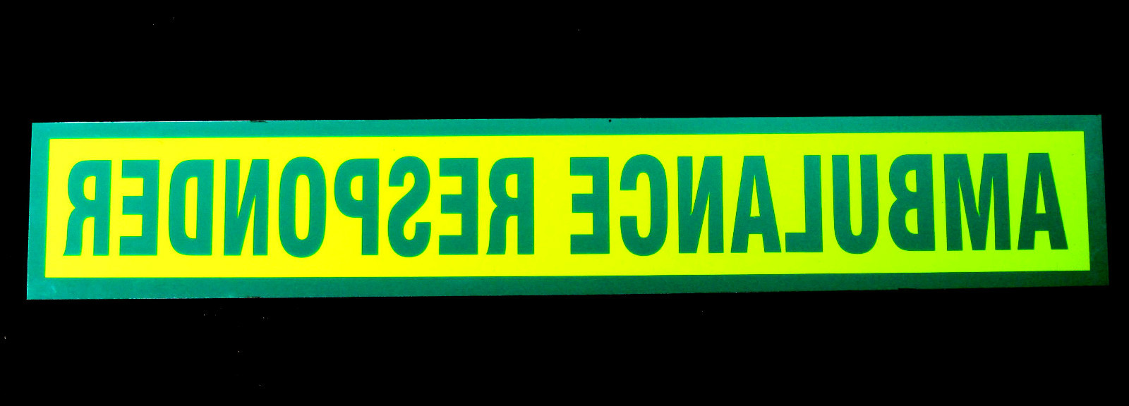 Mirrored Ambulance Responder Green Reflective Magnetic Sign | eBay UK