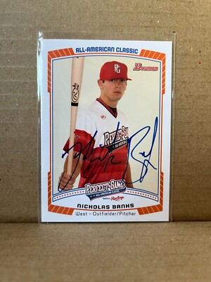Nicholas Banks In Person IP Hand Signed Auto Baseball Card | eBay