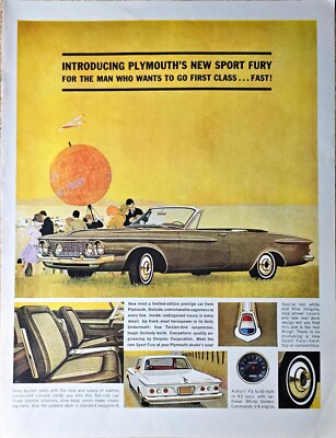 Plymouth new sport fury man who wants to go first class-1962 Vintage ...