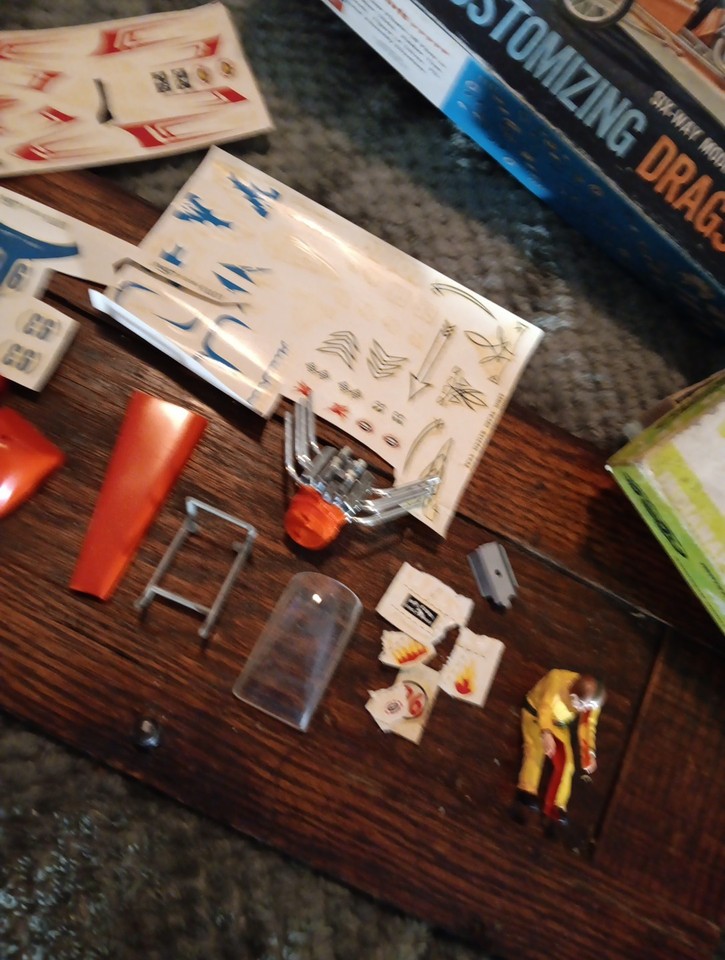 VINTAGE Monogram The Sizzler Dragster model kit box & parts W/MONO-JET ...