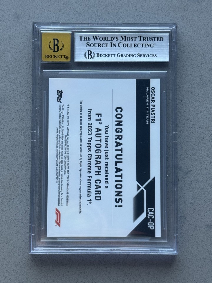 2023 Topps Chrome F1 #CACOP Oscar Piastri RC Rookie Refractor Autograph - BGS 9 | eBay
