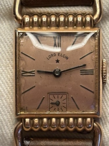 Vintage Lord Elgin Watch 14k Gold Filled S&W Rectangle Face 21 Jewel ...
