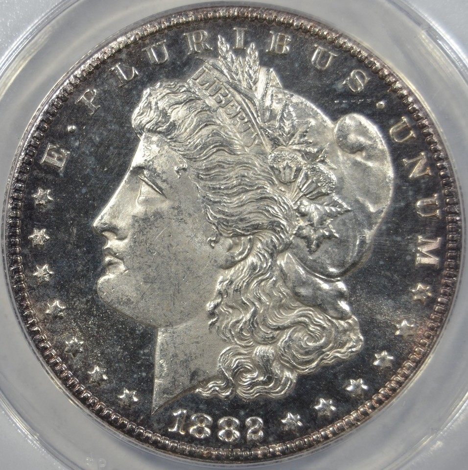 1882-CC $1 Morgan Dollar, Graded MS63 Cameo DMPL By ANACS, Stunning ...