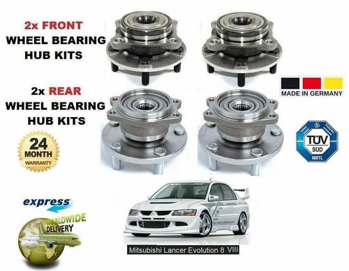 FOR MITSUBISHI LANCER EVO 8 VIII 2.0 2x FRONT + 2x REAR WHEEL BEARING ...