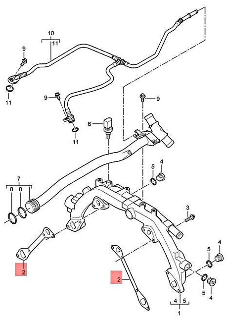Porsche 94810615401 Genuine OEM Water Manifold Gasket for sale online ...