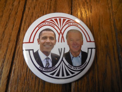 Barack Obama Pin Back Button Joe Biden Campaign Presidential 2008 Badge ...