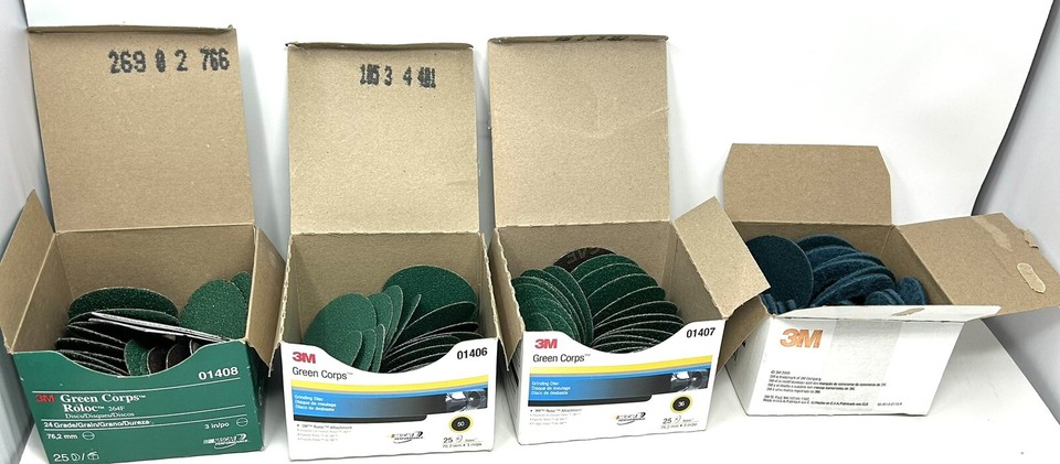 LOT 3m Green Corps Grinding Discs (x83) 01406 01407 01408 07515 READ ...