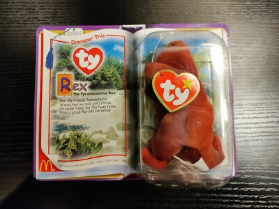 Ty McDonalds Dinosaur Trio Rex The T-Rex Teenie Beanie Baby Rare | eBay