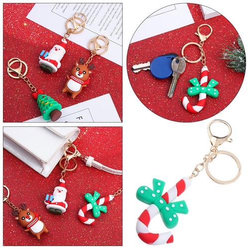 Christmas tree Snowman Santa Claus key Ring Cartoon Doll Keychain ...