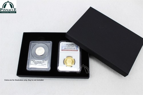 Black Display Box for 2 NGC or PCGS Graded Certified Coin Slabs | eBay