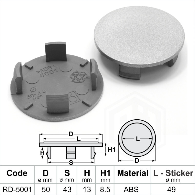 4x 50 x 43 mm Alloy wheel hub center caps covers universal rims plastic ...
