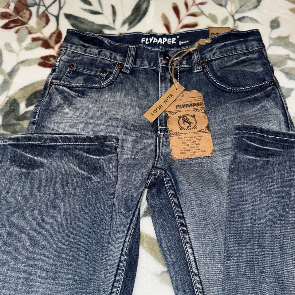 Girls Flypaper Blue Jeans Regular Size 14 Inseam 28 slim boot cut | eBay