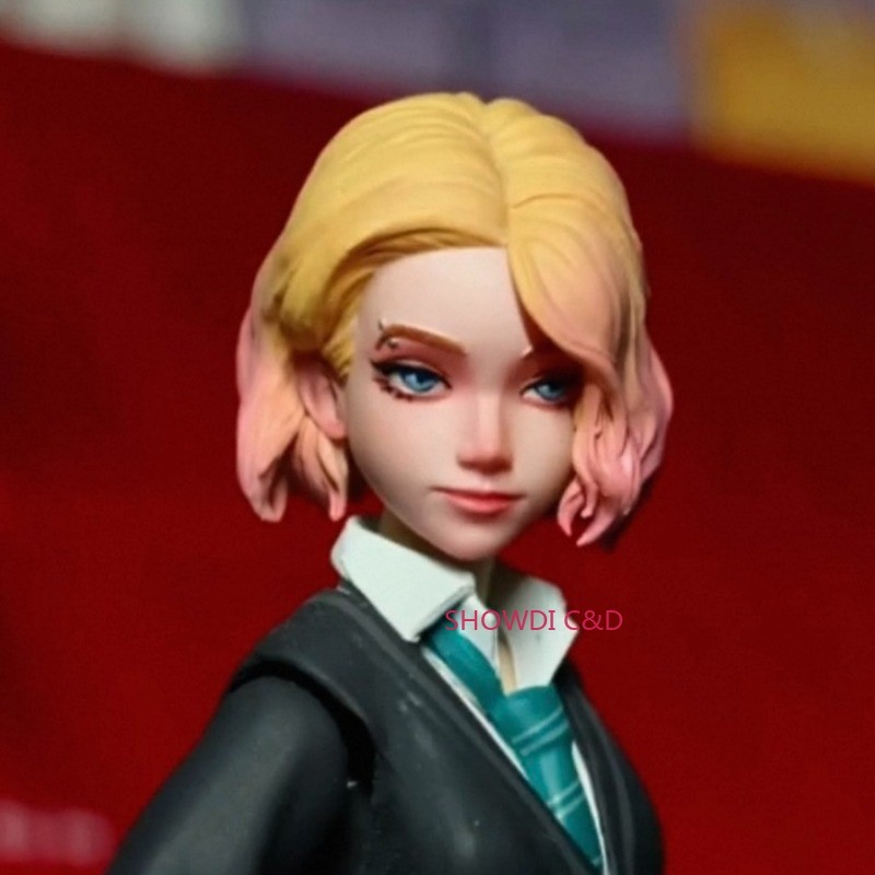 1/12 Characters Gwen Stacy Spider Head Carving Sculpt For 6" Action ...