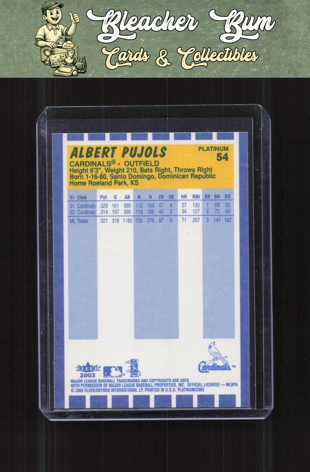 2003 Fleer Platinum 54 Albert Pujols | eBay