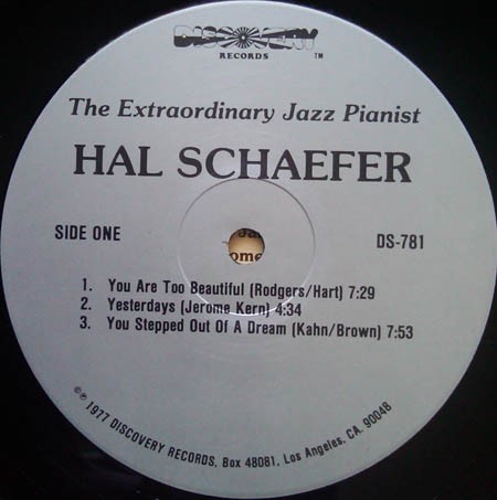 Hal Schaefer With Fred Atwood And Alvin Stoller, The Extraordinary Jazz ...