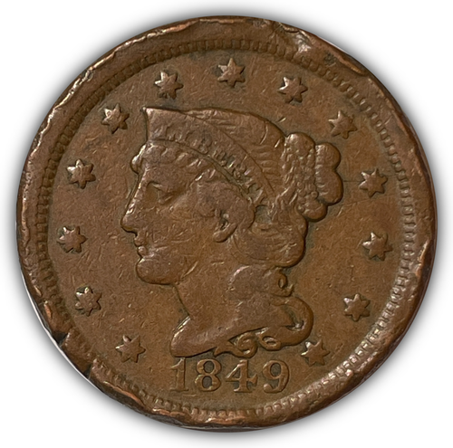 1849 Braided Hair Large Cent Fine F Coin, Details #25034 | eBay