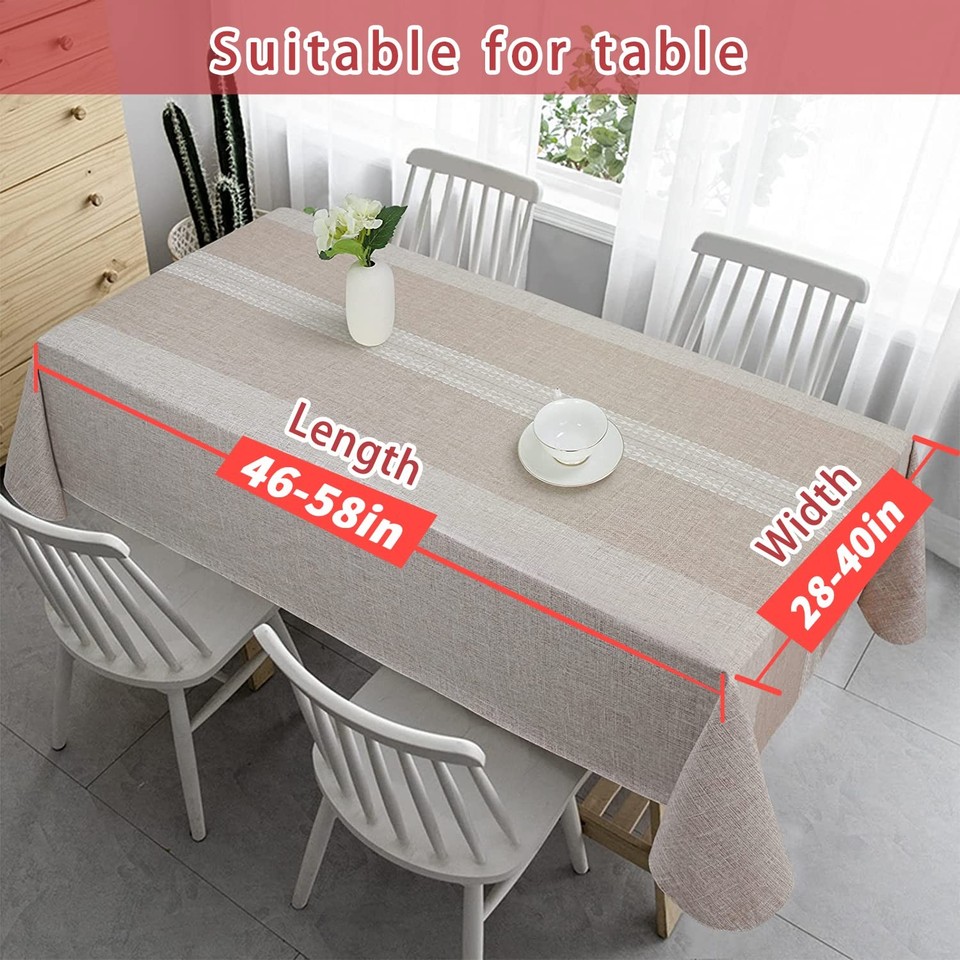 100% Waterproof Rectangle PVC Tablecloths, Vinyl Tablecloth with ...