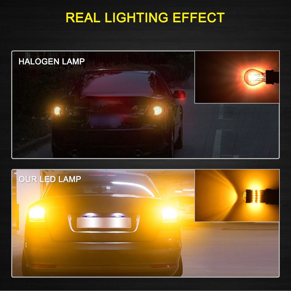 6PCS Amber 3157 3156 LED Turn Signal Light Parking Light Indicator ...