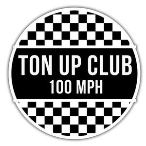 ton up club retro sticker, motorbike, hotrod 85mm x 85mm mod | eBay