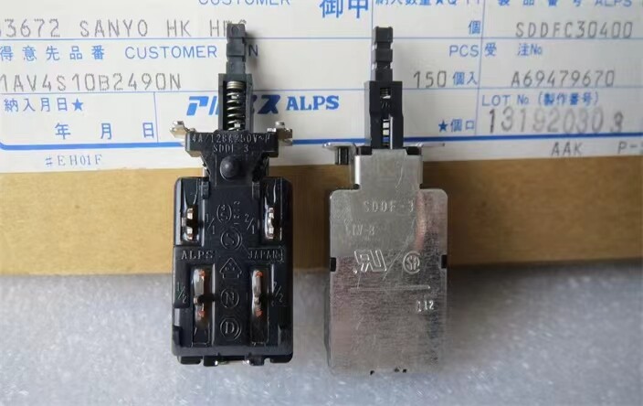 1 PCS ALPS SDDF-3 TV-8 Power On Off Switch Push Botton 4 Pin 4A/128A ...