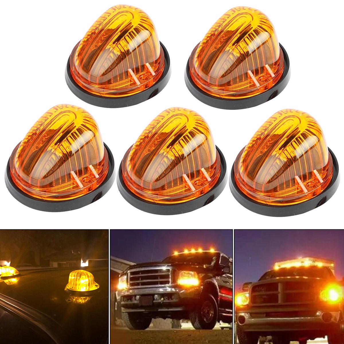 Old Truck Cab Lights SEMI TRUCK 36 LED Cab Marker Lamp Lights SET OF 5