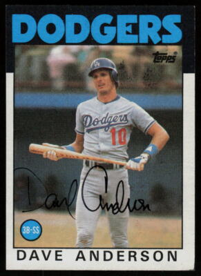 1986 Topps #758 Dave Anderson * Los Angeles Dodgers * Auto * Signed ...