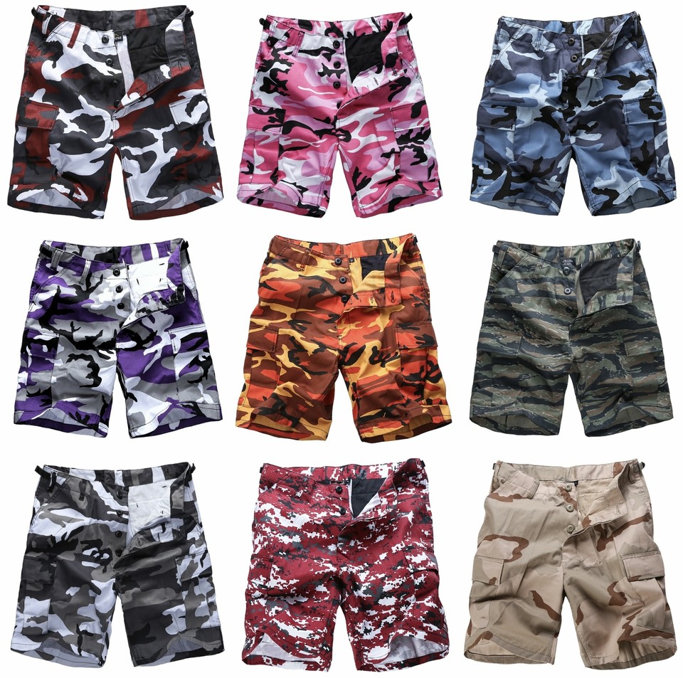 Mens Army Military BDU Shorts Outdoor Hunt Camp Casual Camouflage Cargo ...