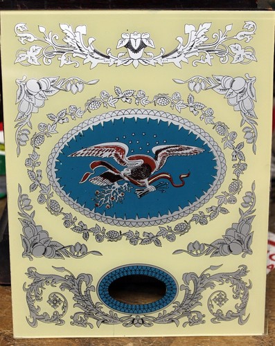 Beautiful Clock Glass Tablet, Blue Eagle on Ivory Pattern OG clock | eBay