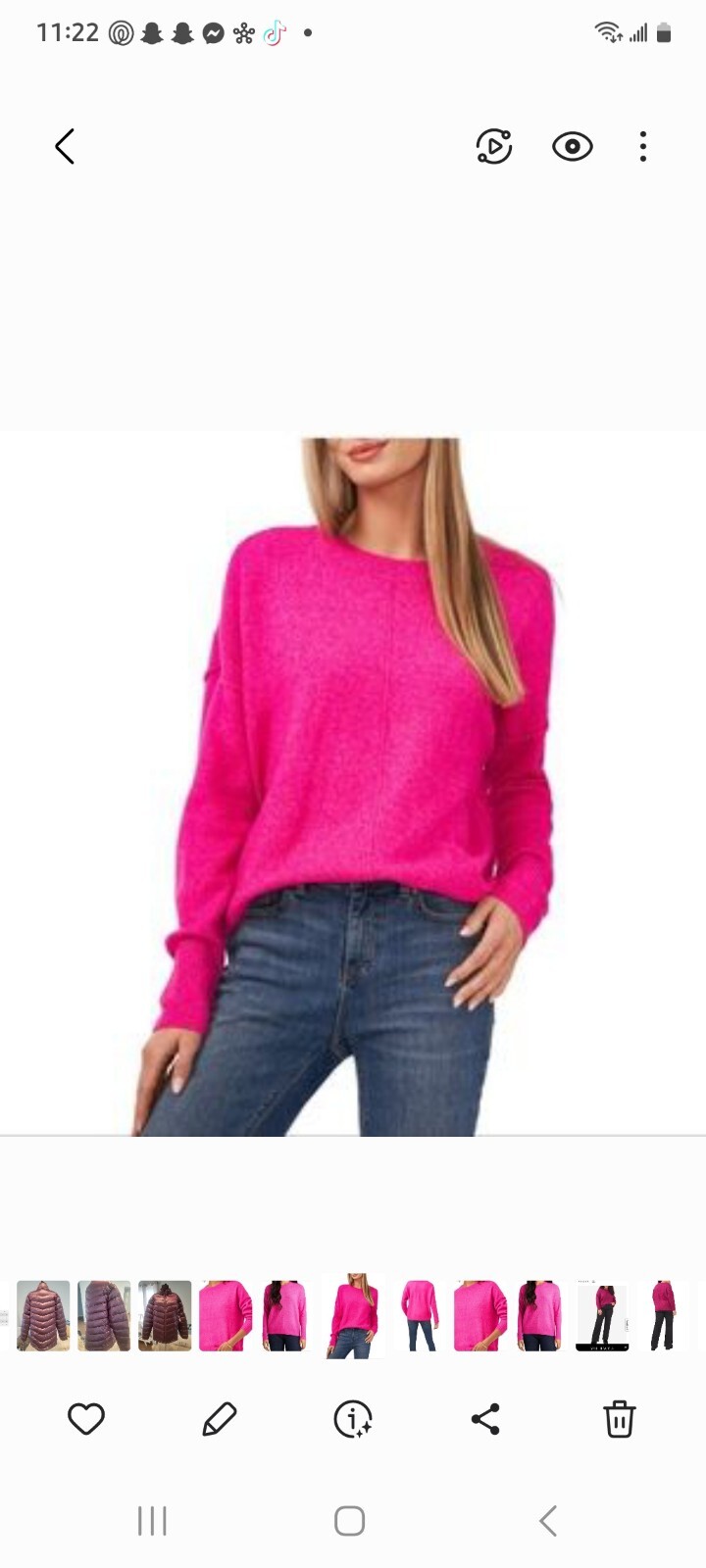 Vince Camuto Ladies Center Seam Pullover Crewneck Sweater Pink Paradox ...