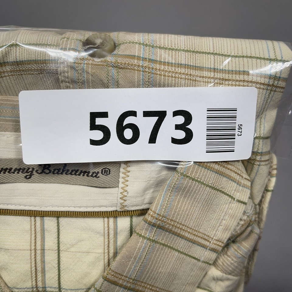 Tommy Bahama Shirt Men's Size Large 100% Silk Long Sleeve Window Pane ...