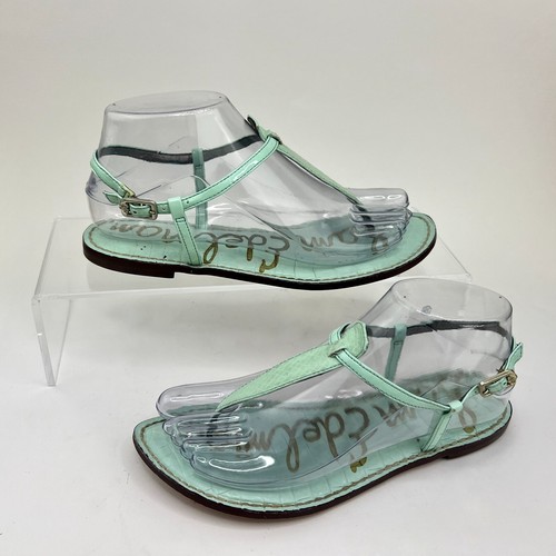 Sam Edelman Gigi Mint Green Snakeskin Toe Thong Sandal Women’s Size 6 ...