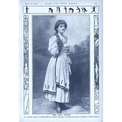 Miss Anna Hickish Edwardian Opera Singer - Antique Print 1902 | eBay