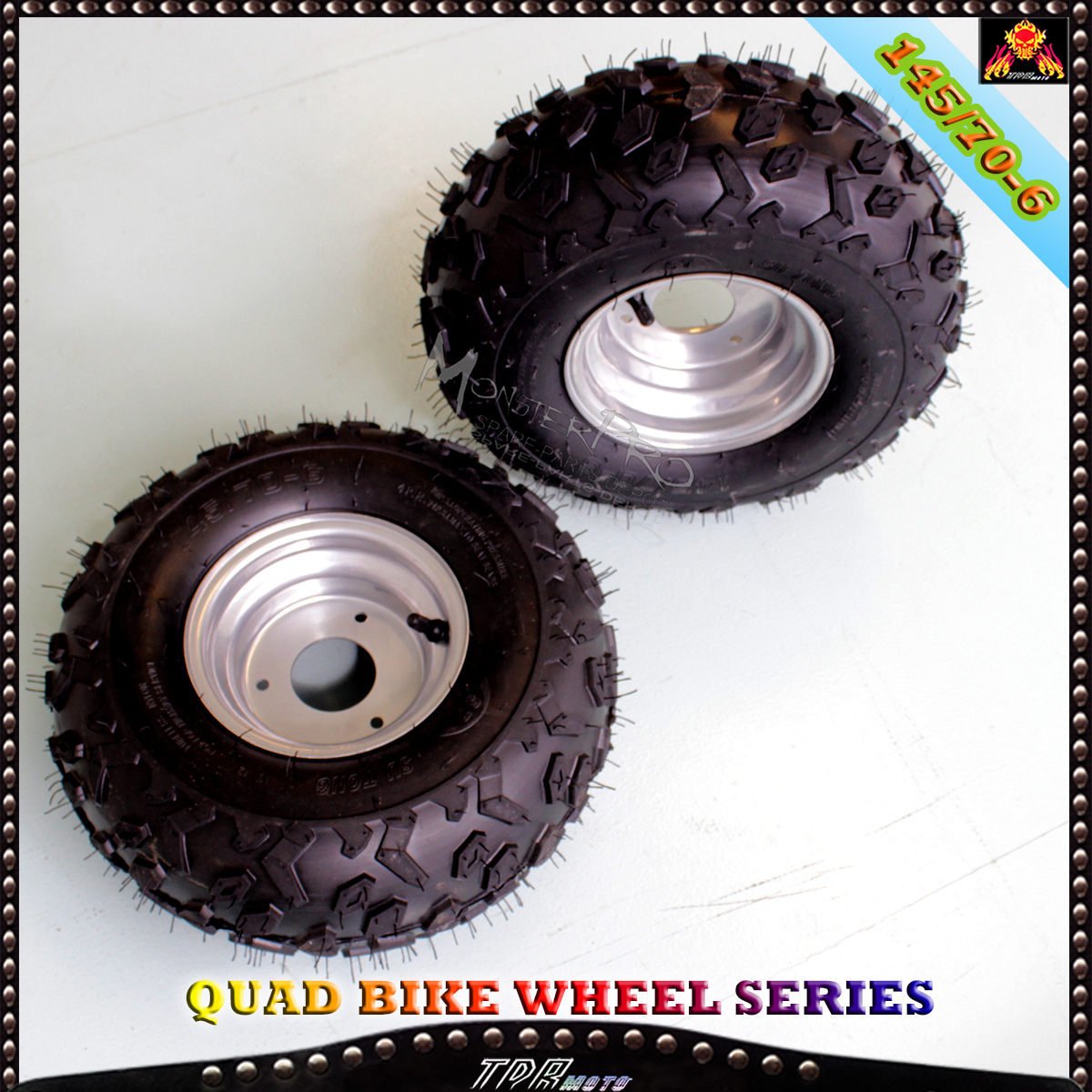 4x 145/70- 6" Inch Wheel Tyre Rim 50/70/90/110/125cc Quad Bike ATV Go ...