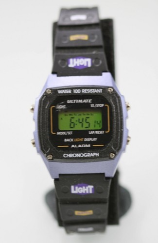 Ultimate Women Youth Watch Purple Black Plastic Alarm Date Chro Light ...