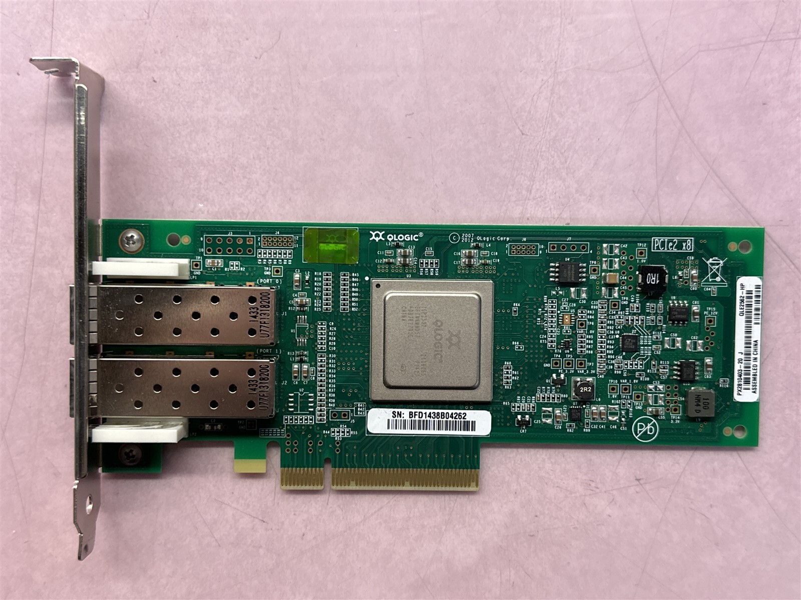 HP QLOGIC 8GB DUAL-PORT PCIe QLE2562-HP SFP+ FIBER CHANNEL HBA-MULTIPLE ...