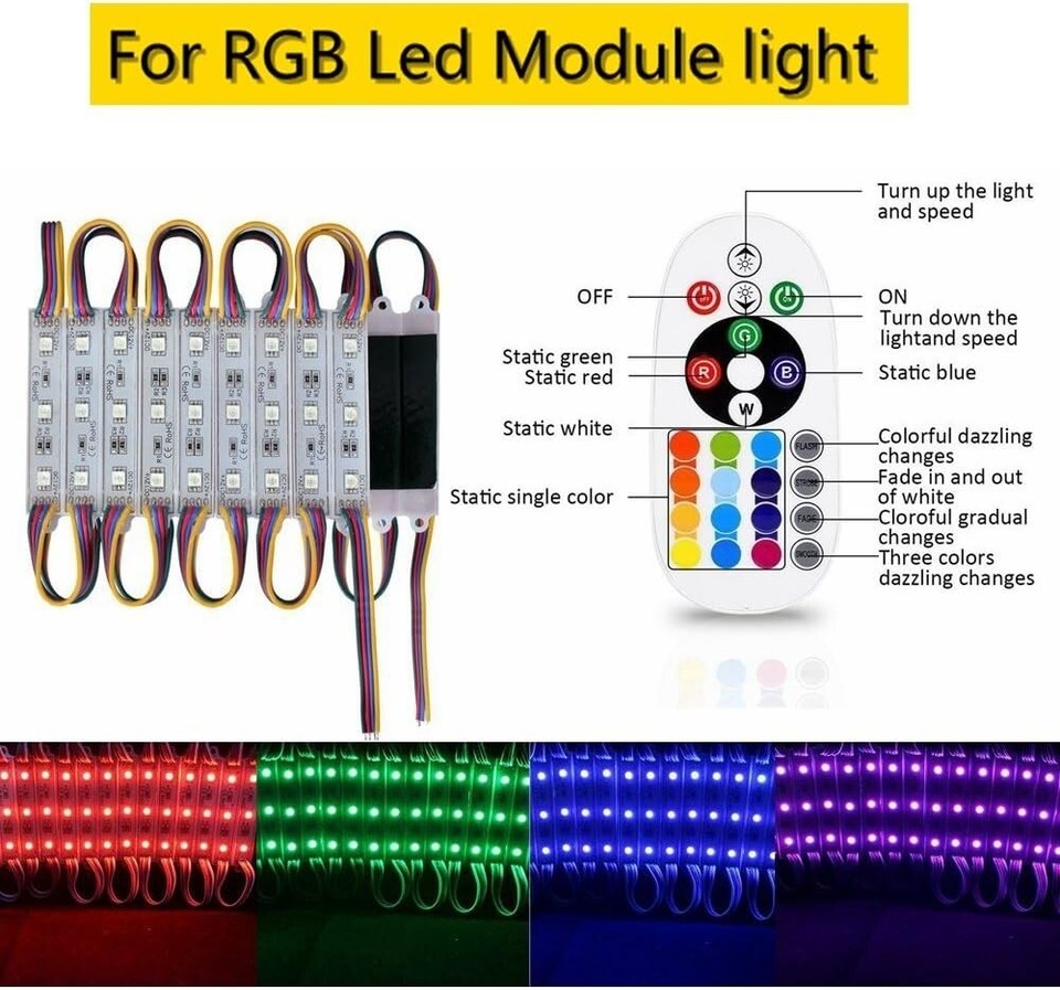 DC 12V-24V 36A LED Lights Controller 24Key RGB Remote Controller for ...