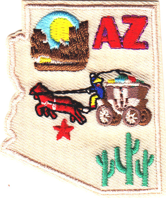ARIZONA STATE SHAPE Iron On Patch Southwest Grand Canyon | eBay