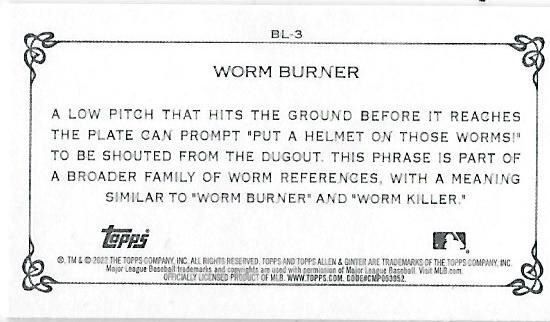 2022 Topps Allen & Ginter Baseball Mini Baseball Lexicon Worm Burner | eBay