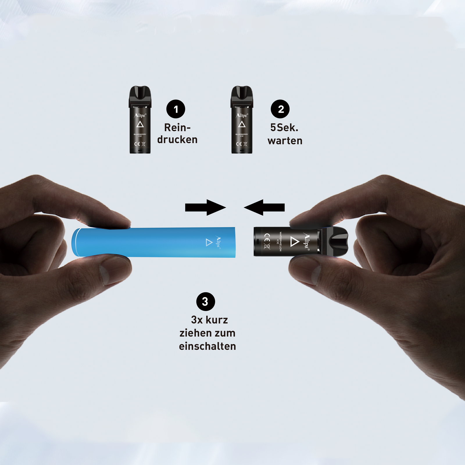 Alips LOVO 900 E-Zigarette Mehrweg Pod-System E-Shisha mit 20mg Nikotin ...