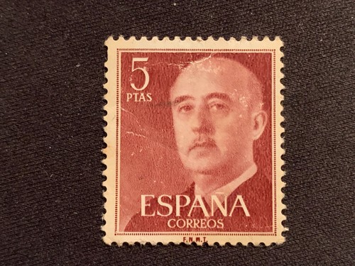 SPAIN ESPANA 1955 GENERAL FRANCO 5PTA DARK BROWN - USED | eBay