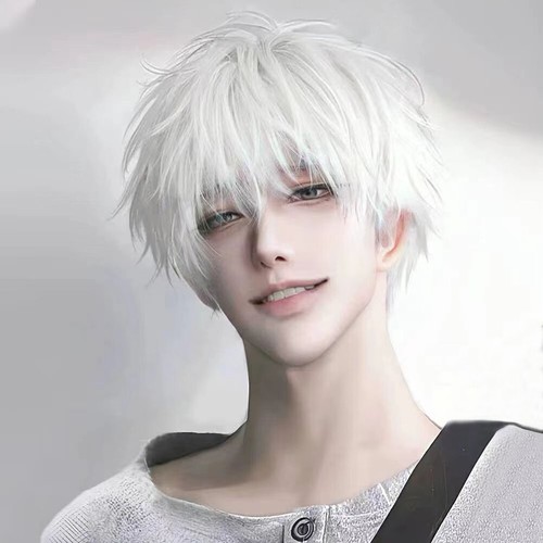Jujutsu Kaisen Cosplay Satoru Gojo Wig Periwig Gabal Satoru Gojo Short ...