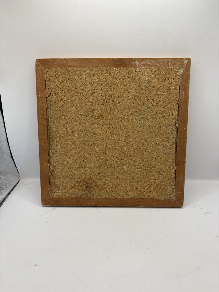 Vintage Clay Trivet Wood Frame Made Italy Ceramic Tile 8 X 8 Floral ...
