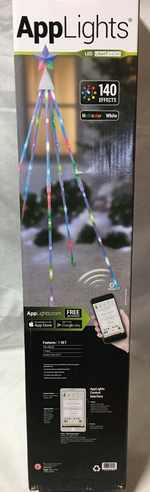 Gemmy AppLights LED Lightshow 70 inch Tech Tree Yard Sculpture for sale ...