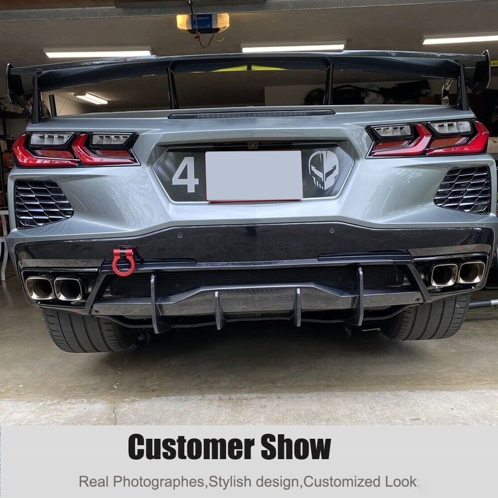 For Chevrolet Corvette C8 Stingray Real Carbon Fiber Rear Bumper ...