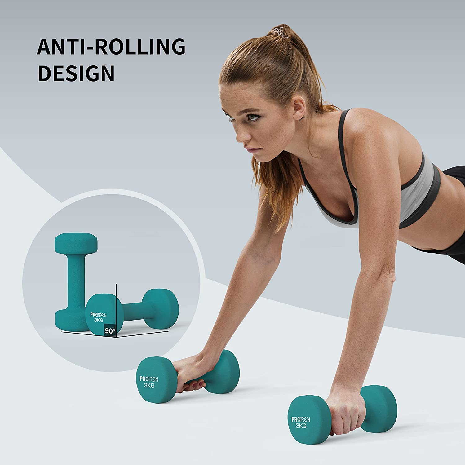 Dumbbells Anti-Slip Neoprene Dumbbell Soft-Touch Grip Hand Weights Home ...
