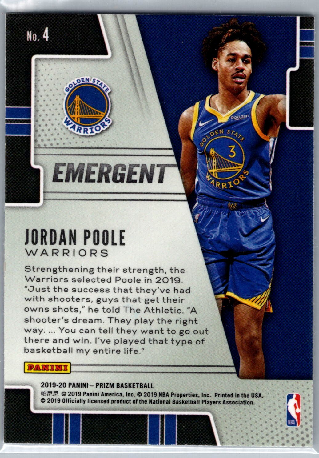 2019-20 Prizm Emergent #4 Jordan Poole NBA Basketball Card | eBay