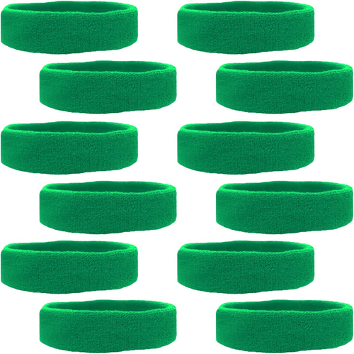 12 Sweatbands Cotton Sports Headbands Terry Cloth Moisture Wicking ...