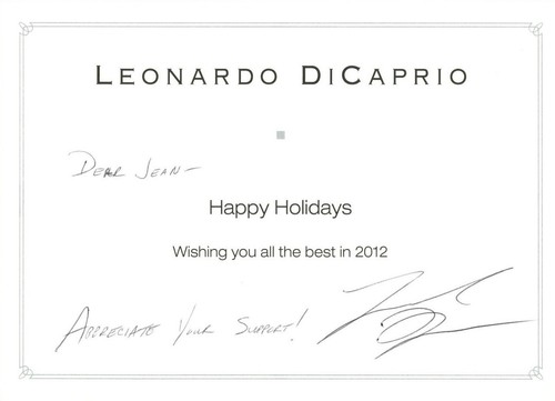 Leonardo DiCaprio - SIGNED AUTOGRAPHED GREETING CARD - Titanic - HFPA ...