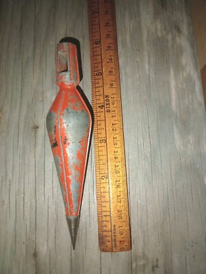 Vintage Stanley Red No. 171 Steel Plumb Bob, 8 oz with Removable Tip ...
